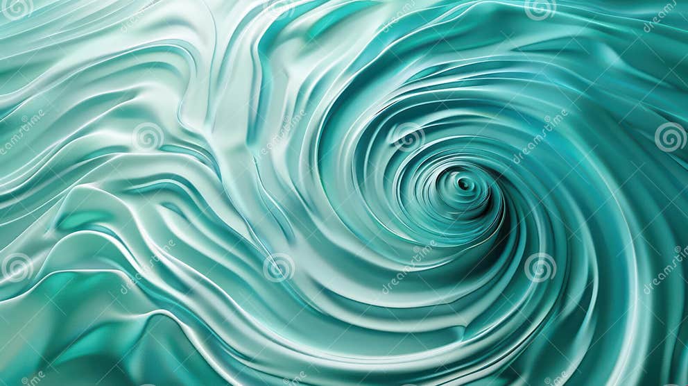 Abstract Turquoise Swirl, Modern Digital Art Stock Illustration ...
