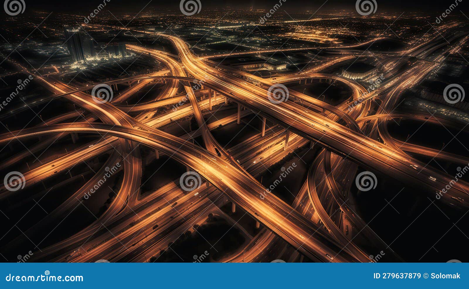 Captivating Aerial View of a Complicated Intersecting Road System at ...