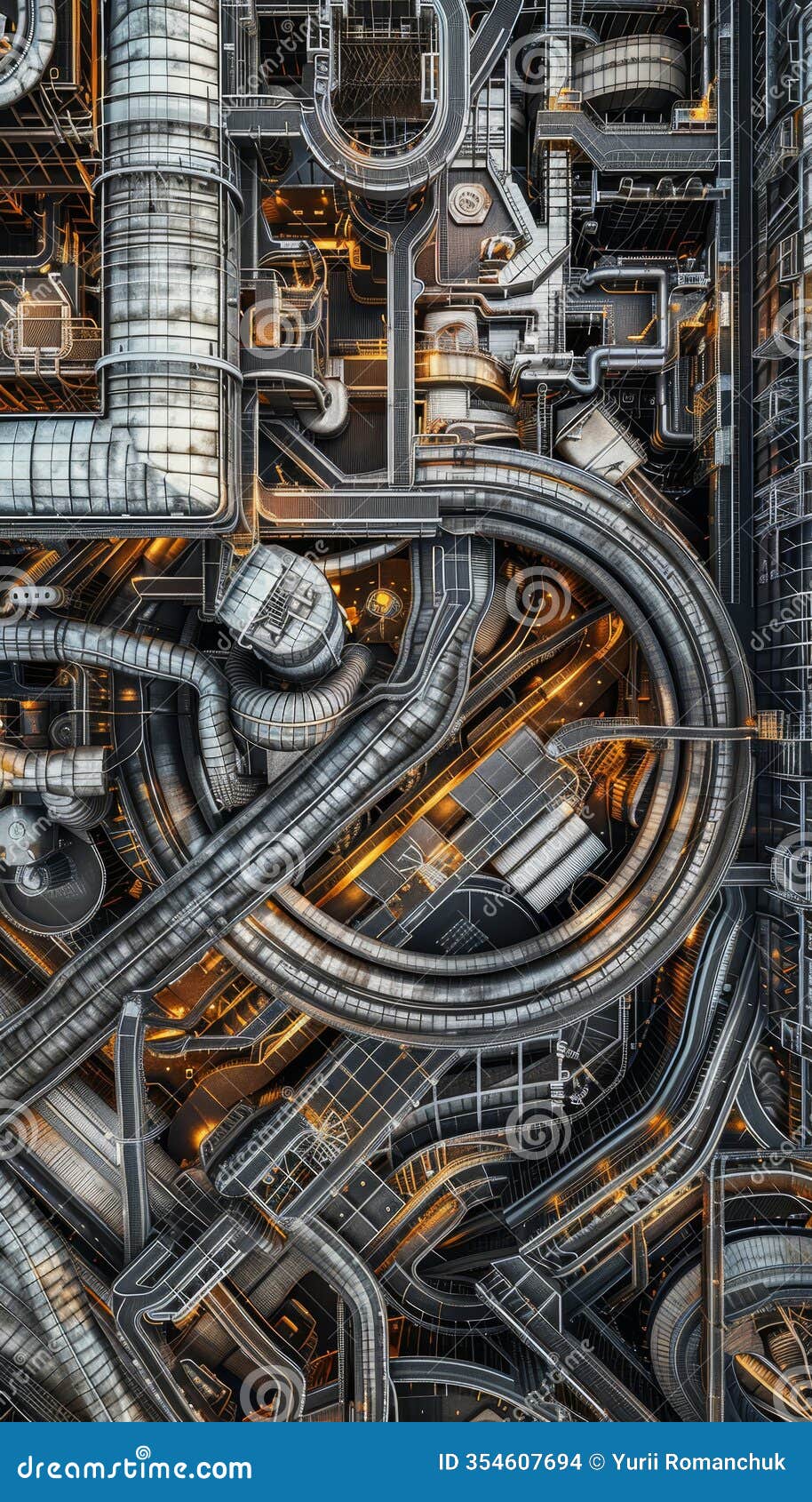 Captivating Aerial View of a Hyper Realistic Dystopian Industrial Zone ...