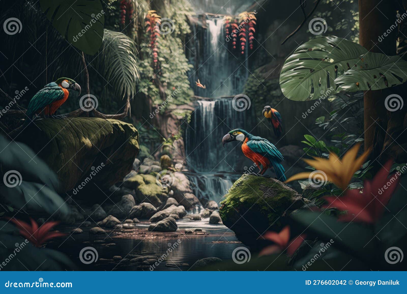 Coded, Visually Stunning Jungle Scene in Unreal Engine 5 Stock ...