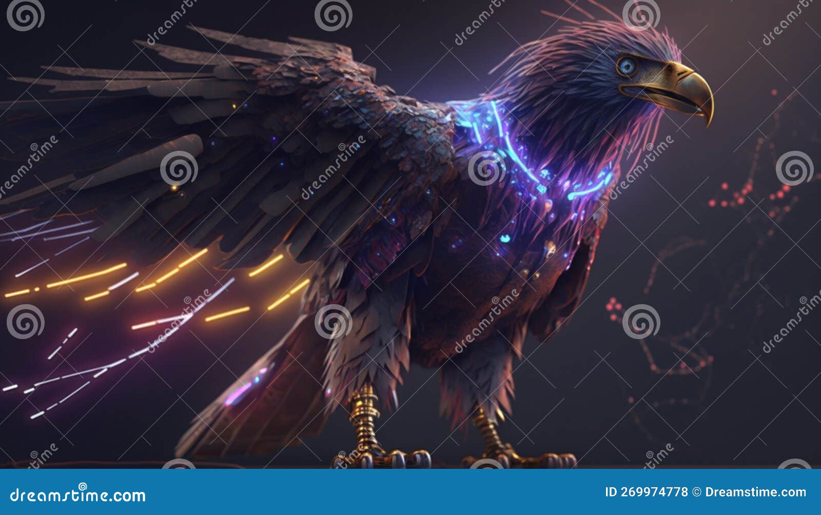 Robotic Eagle Version. Illustration Art Stock Photo - Image of ...