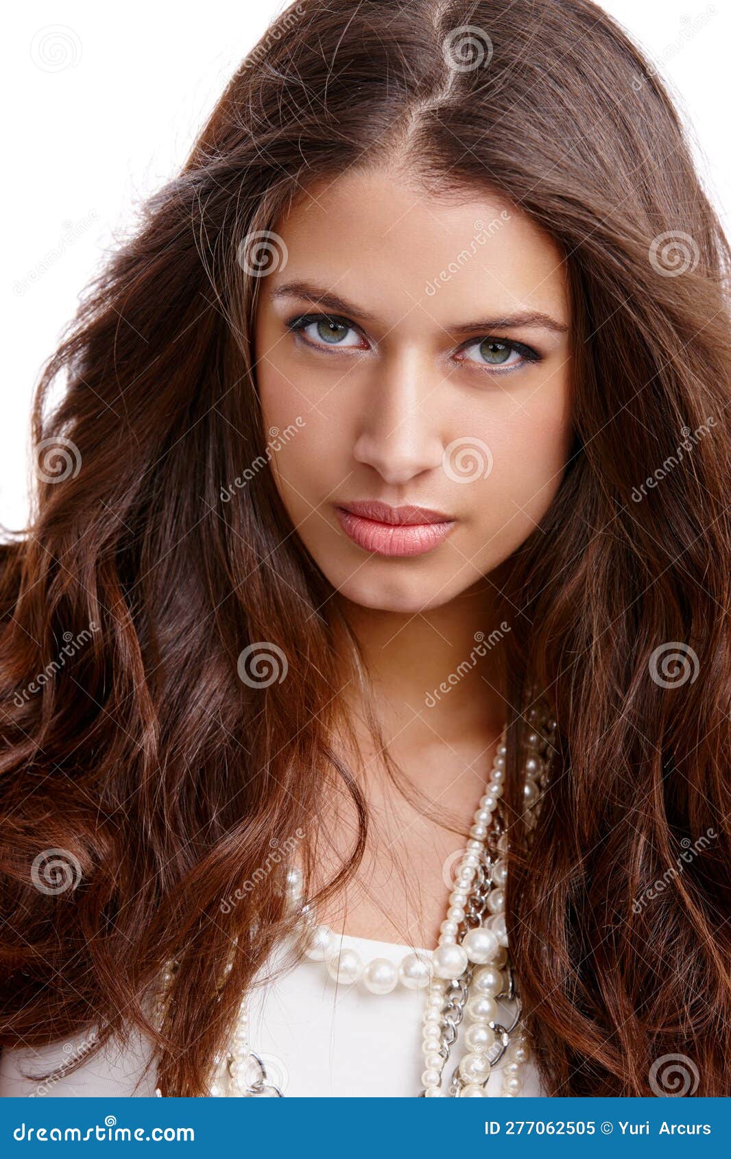 Captivating Beauty Portrait Of A Young Woman With Long Brown Hair
