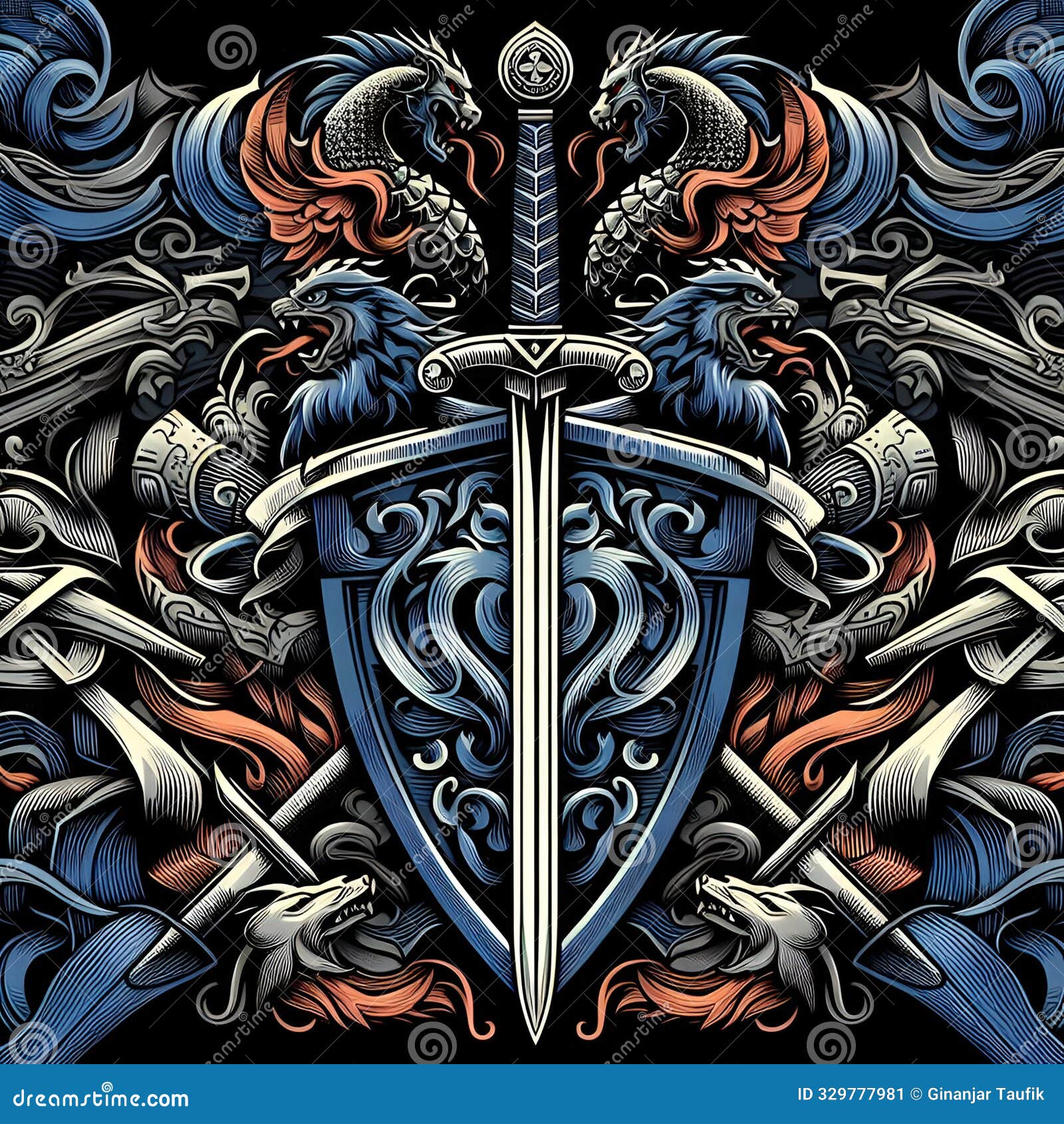 Twin Dragons Statue On Isolated Background Royalty-Free Stock Photo ...