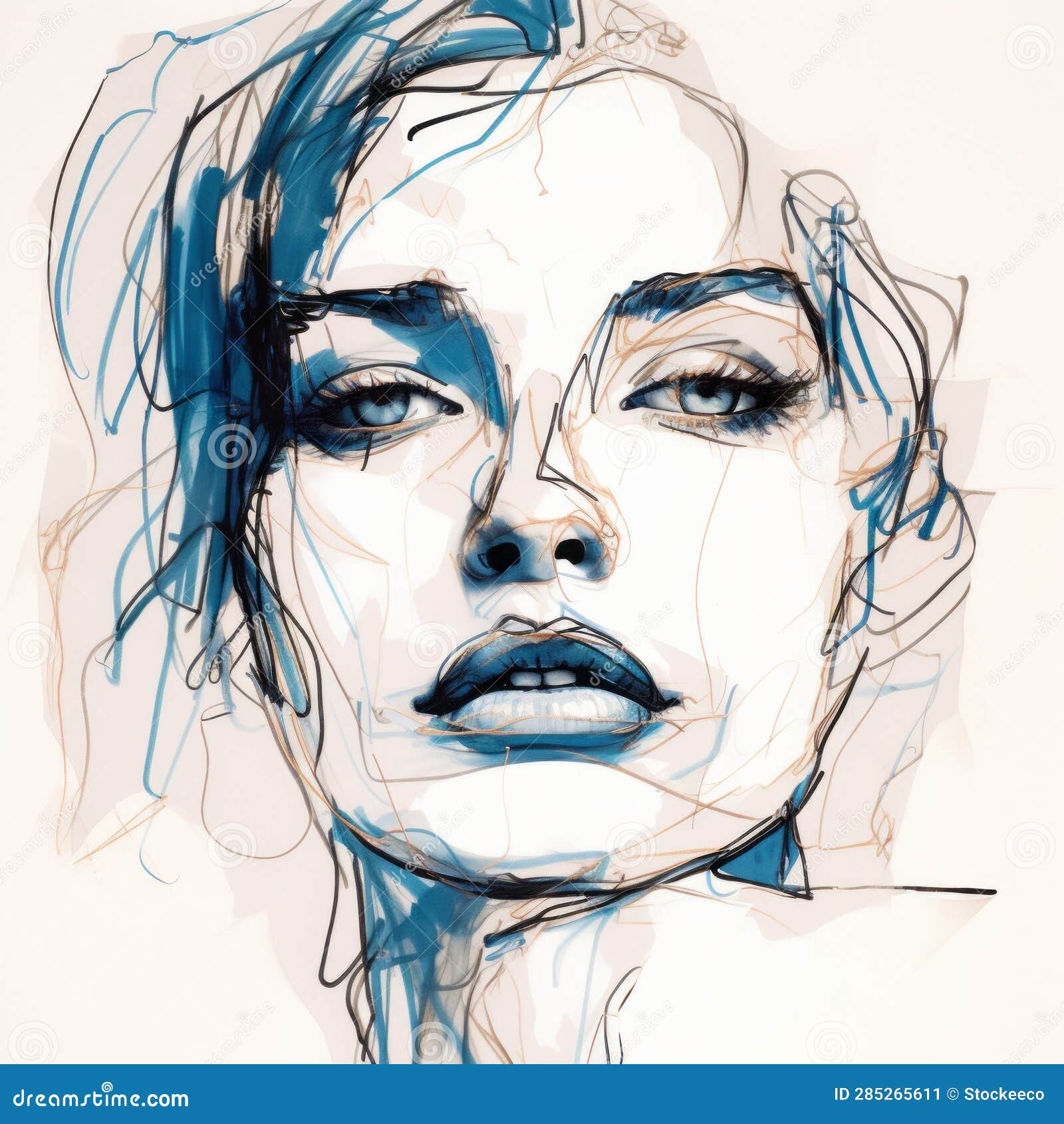 Captivating Blind Contour of Linda S Beautiful Face with Continuous ...