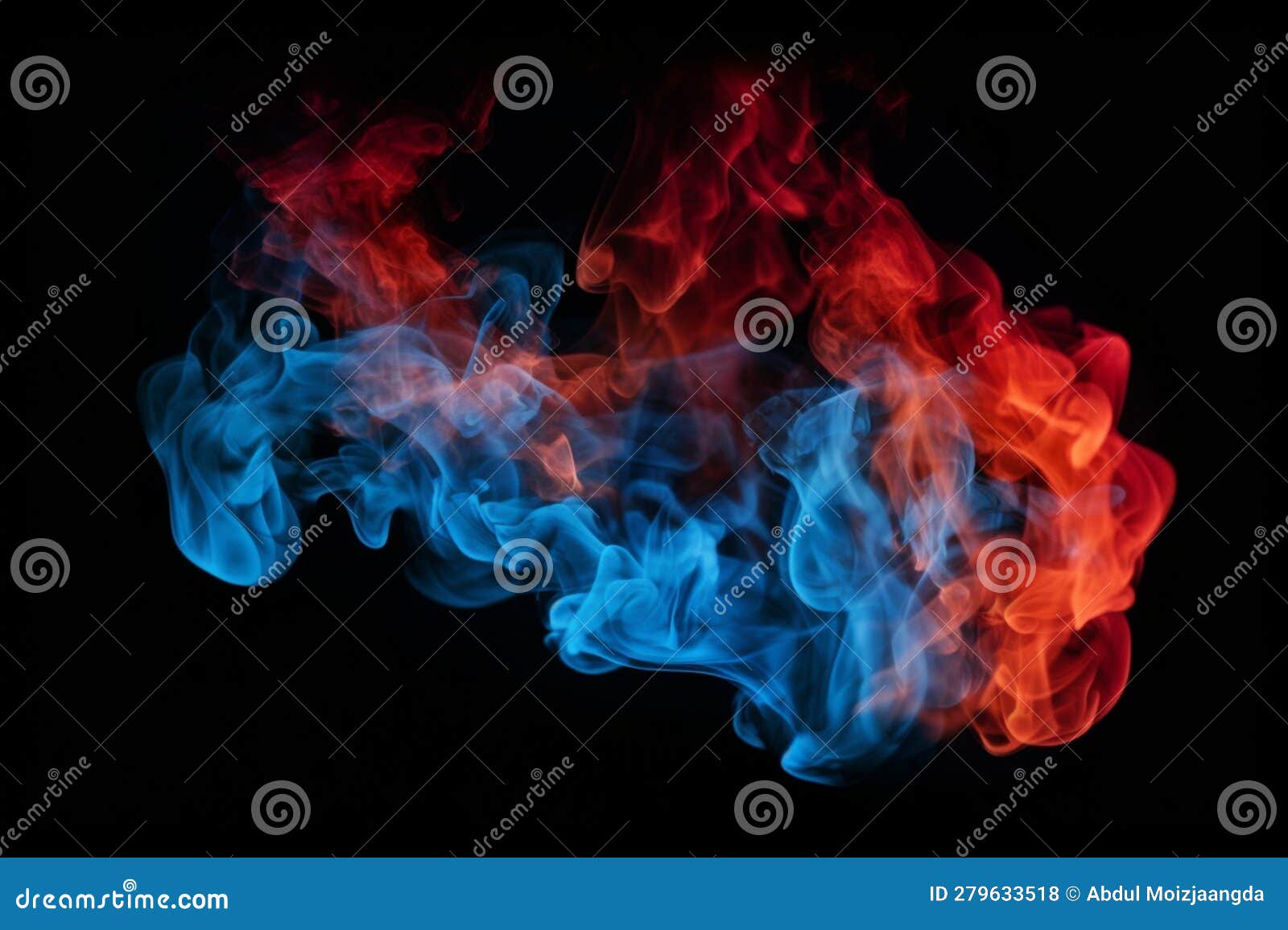 Captivating Blue and Red Fire Isolated Against a Black Backdrop Stock ...
