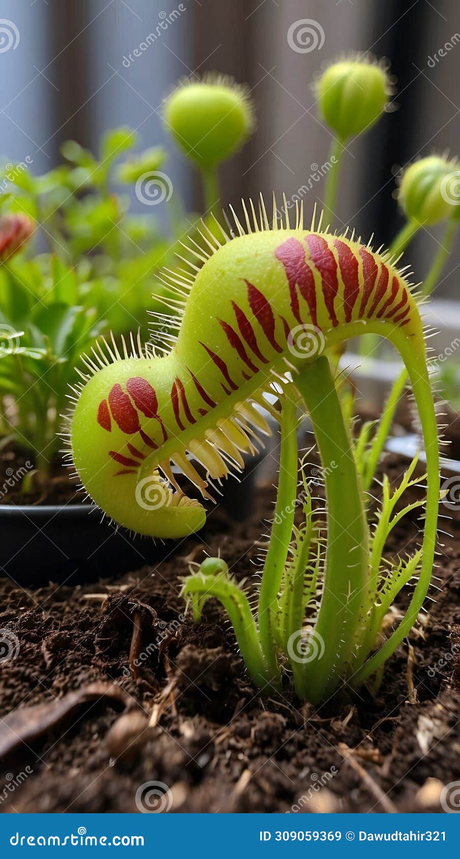 Captivating Carnivory the Venus Flytrap S Lure with a Captured Fly Stock Illustration ...