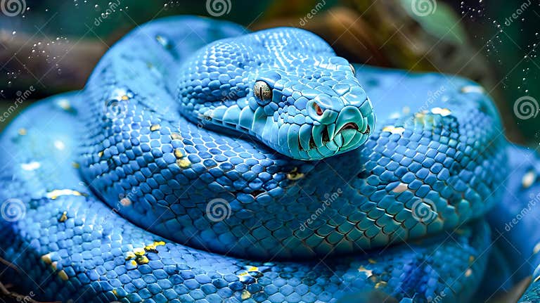 Captivating Celestial Python a Mystical Coiled Serpent Under Starry ...