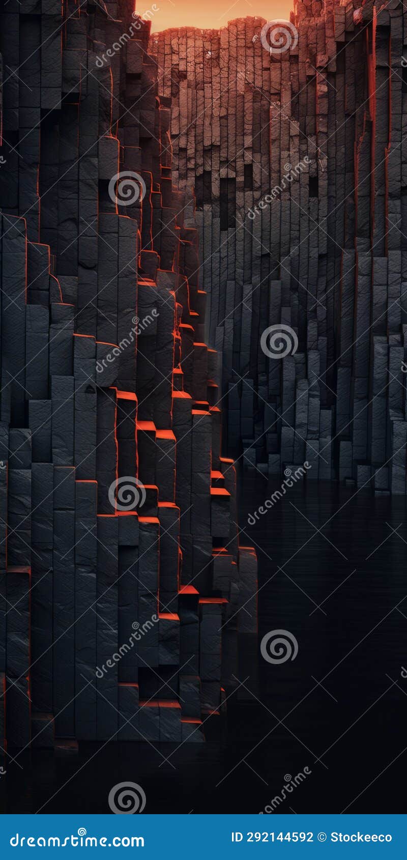 Captivating Cliff Under Setting Sun: Ansel Adams-inspired Geometric ...