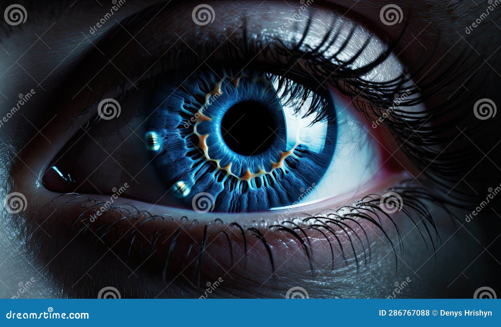 A Captivating Close-up of an Eye Radiating with a Vibrant Light in the ...