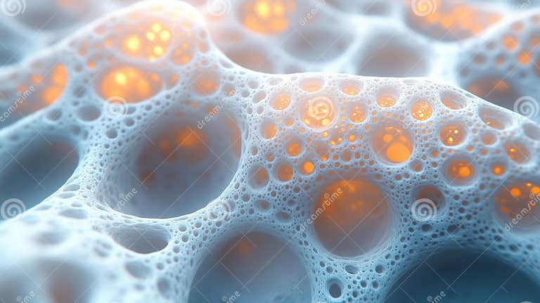 Captivating Close Up of Glowing Organic Cell Structure Stock Photo ...
