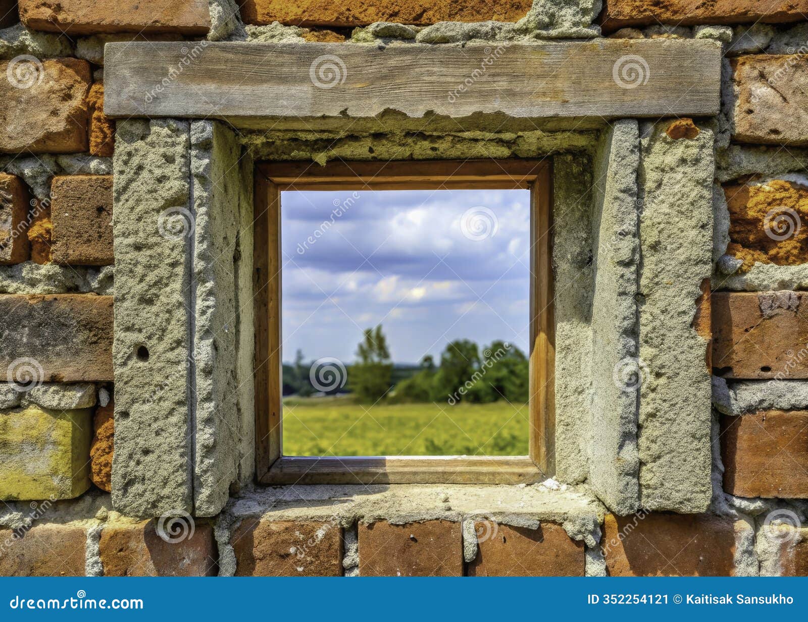 CloseUp View of a Concrete Lintel in an Unfinished House Under ...