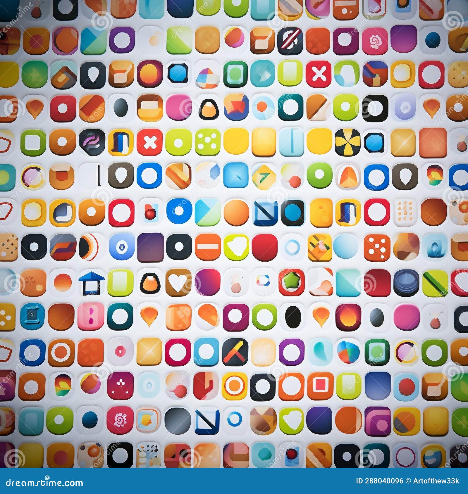 Vibrant Mobile App Icon Patterns in Modern Minimalistic Setting Stock ...