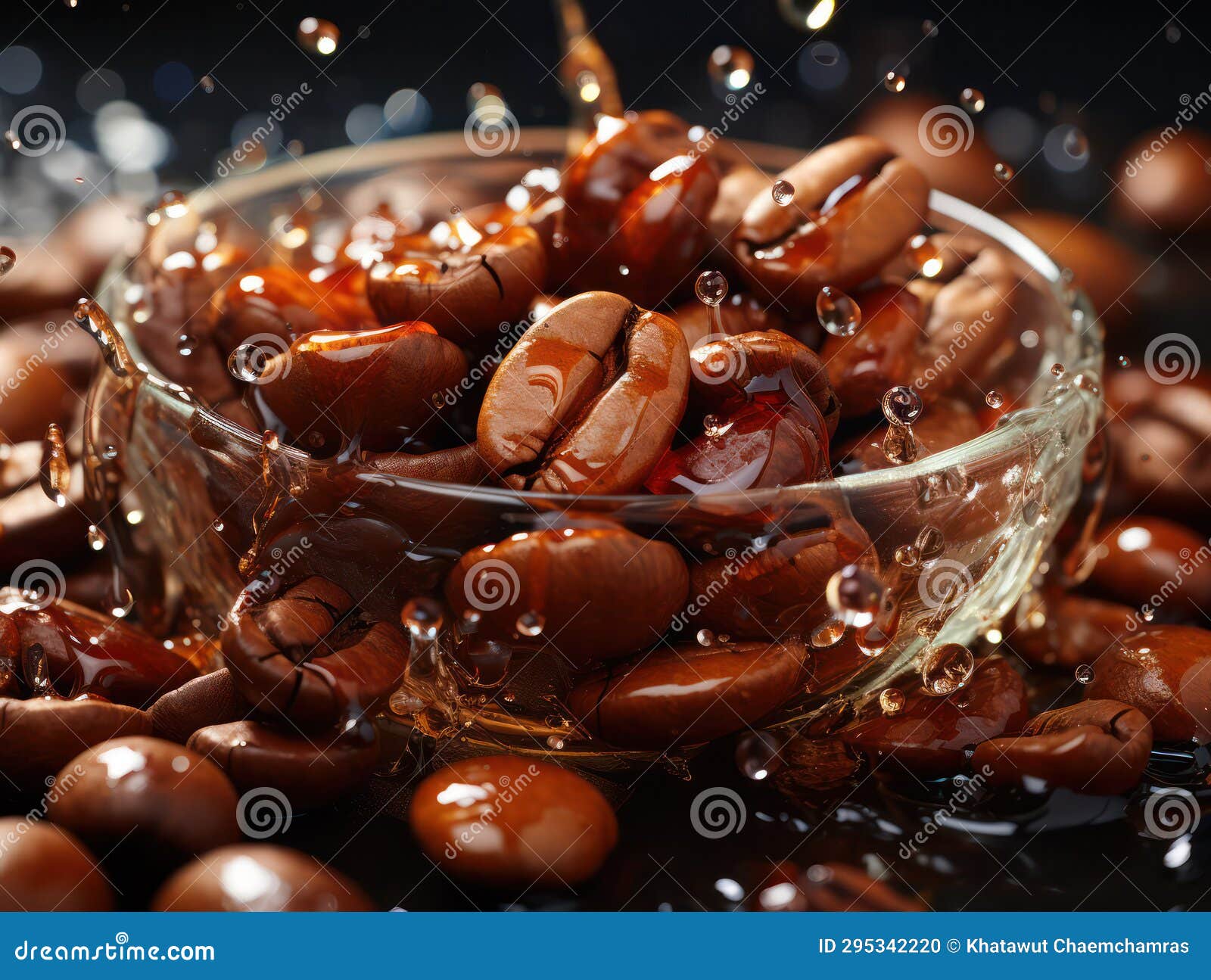 Captivating Coffee Bean Splash - Refreshing Wake-Up Concept Stock ...