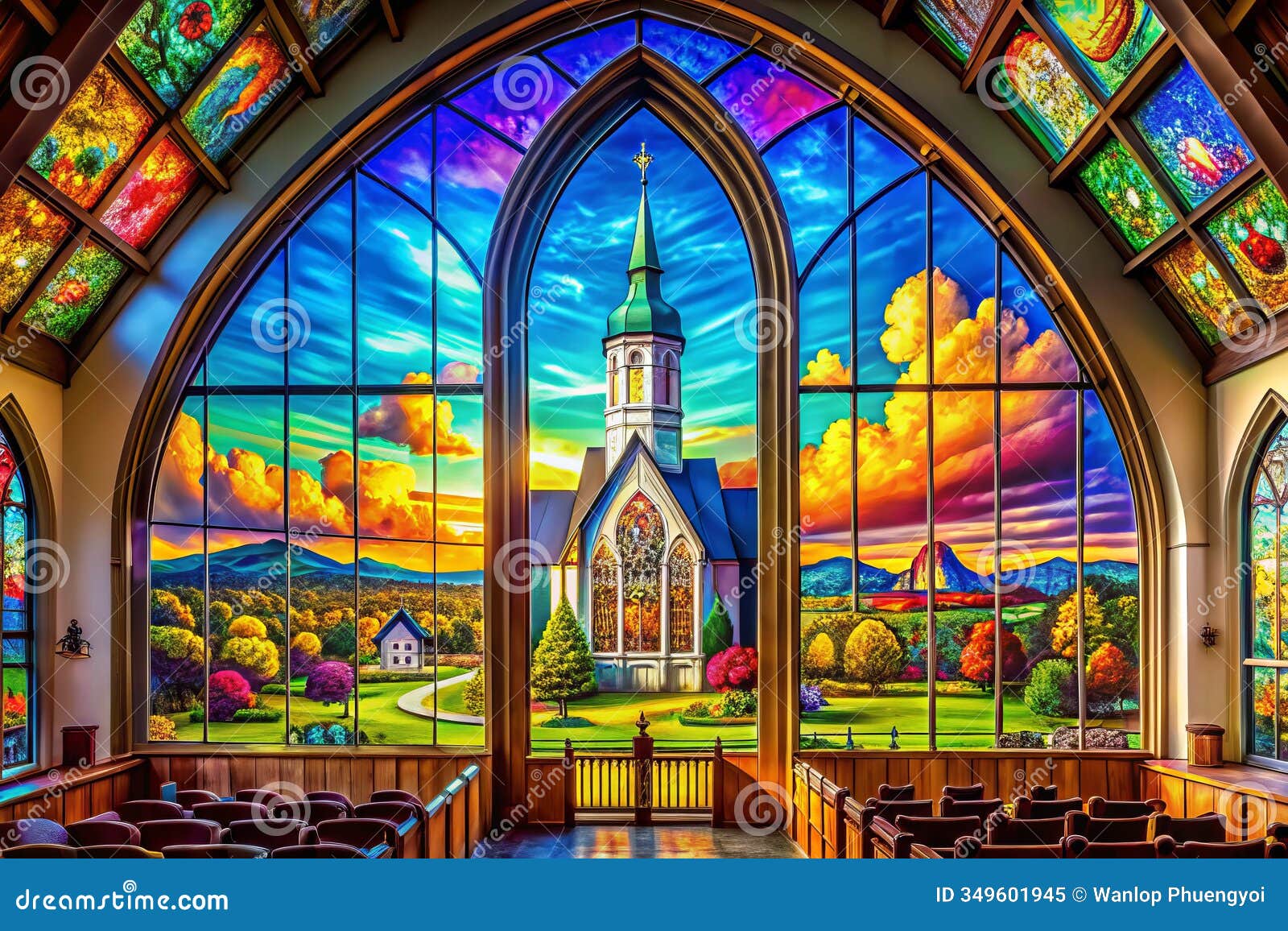 Elegant Church Clip Art for Design Projects: Stunning Stained Glass ...