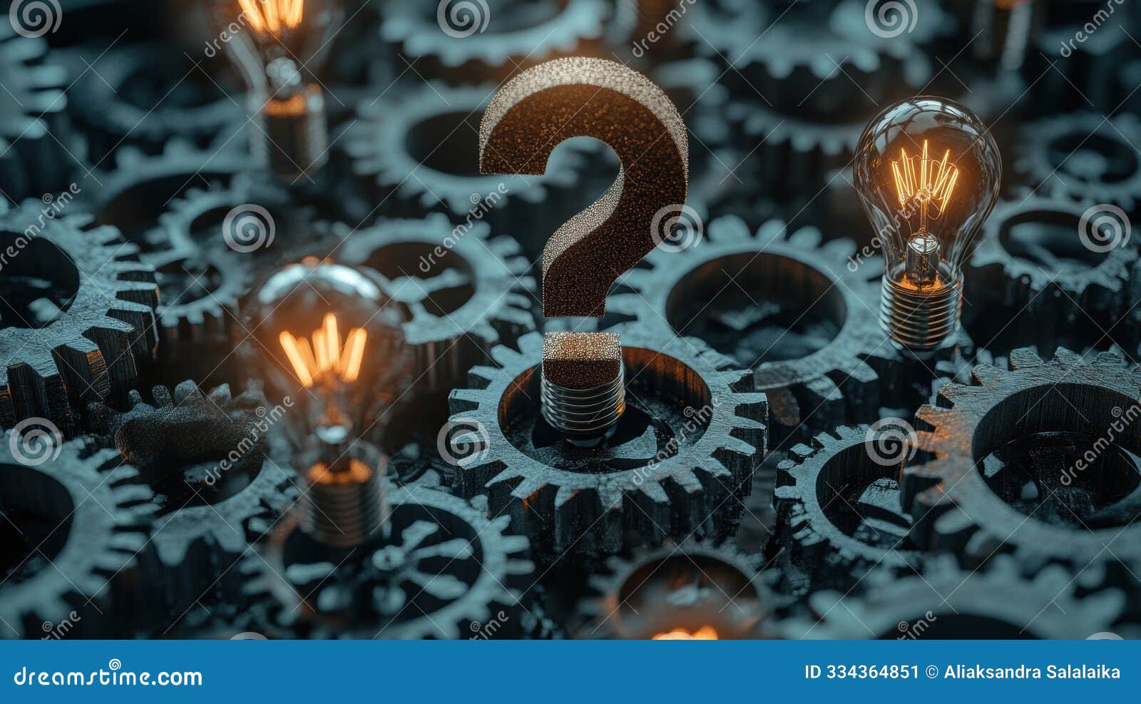 A Captivating Concept Banner with Interlinked Gears, Lightbulbs, and ...