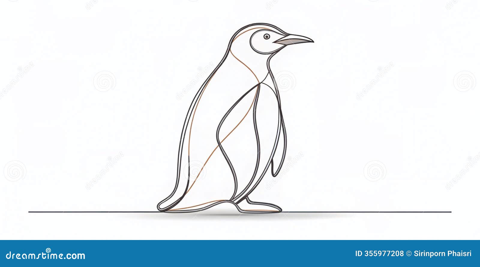 Elegant Minimalist Penguin Line Drawing Continuous OneLine Art for ...