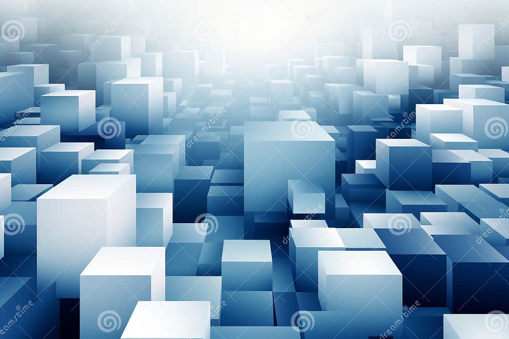 Captivating Cube Illusions Overlapping Blue and White Shapes Create Stunning 3d Visual Effects ...