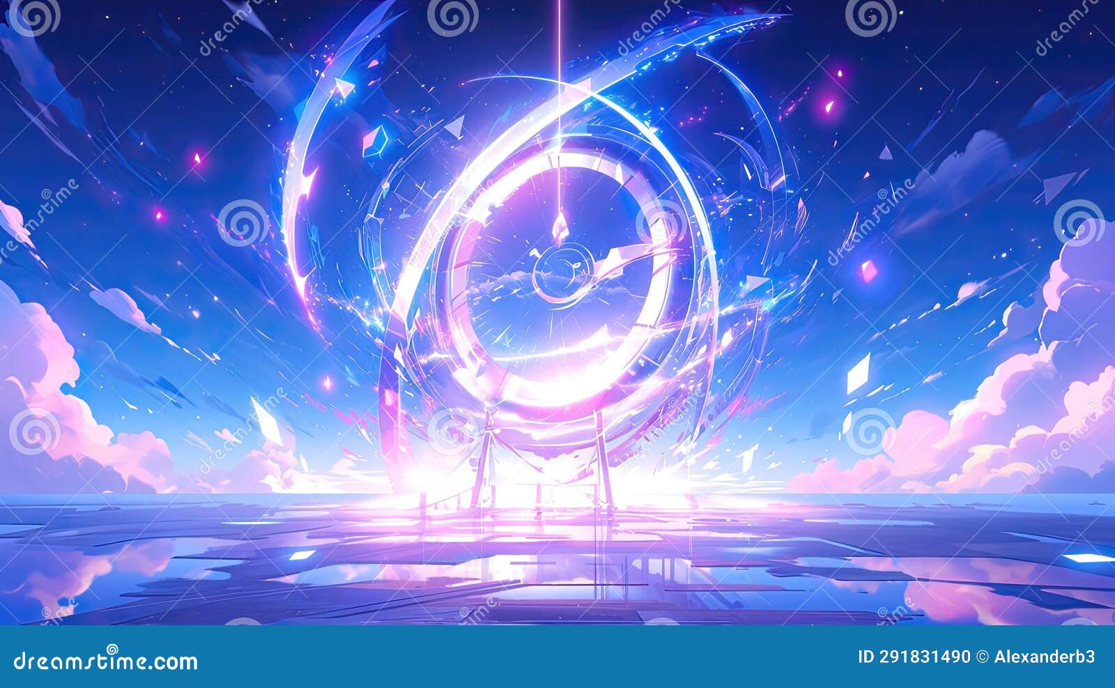 3D Illustration of Time Warp. Time Dilation and Space Travel ...