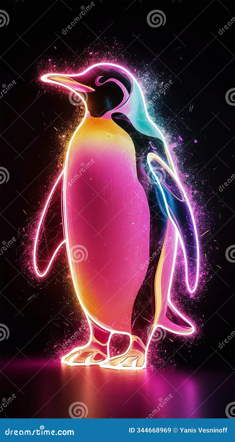 A Captivating 3D Render of a Hologram Featuring a Bold and Vibrant ...