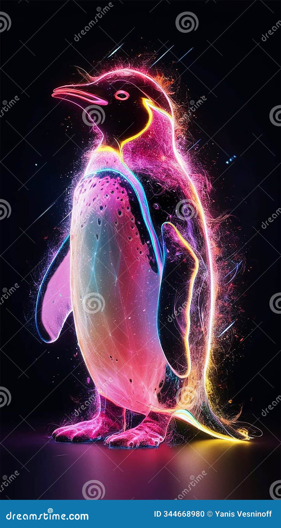 A Captivating 3D Render of a Hologram Featuring a Bold and Vibrant ...