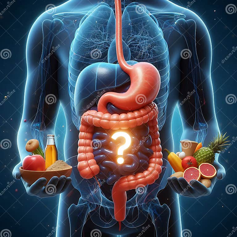 Intriguing 3D Render of the Human Digestive System Stomach Shaped Like ...