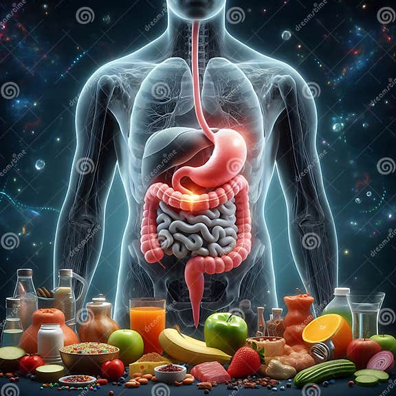 Intriguing 3D Render Human Digestive System with Question Mark-Shaped ...