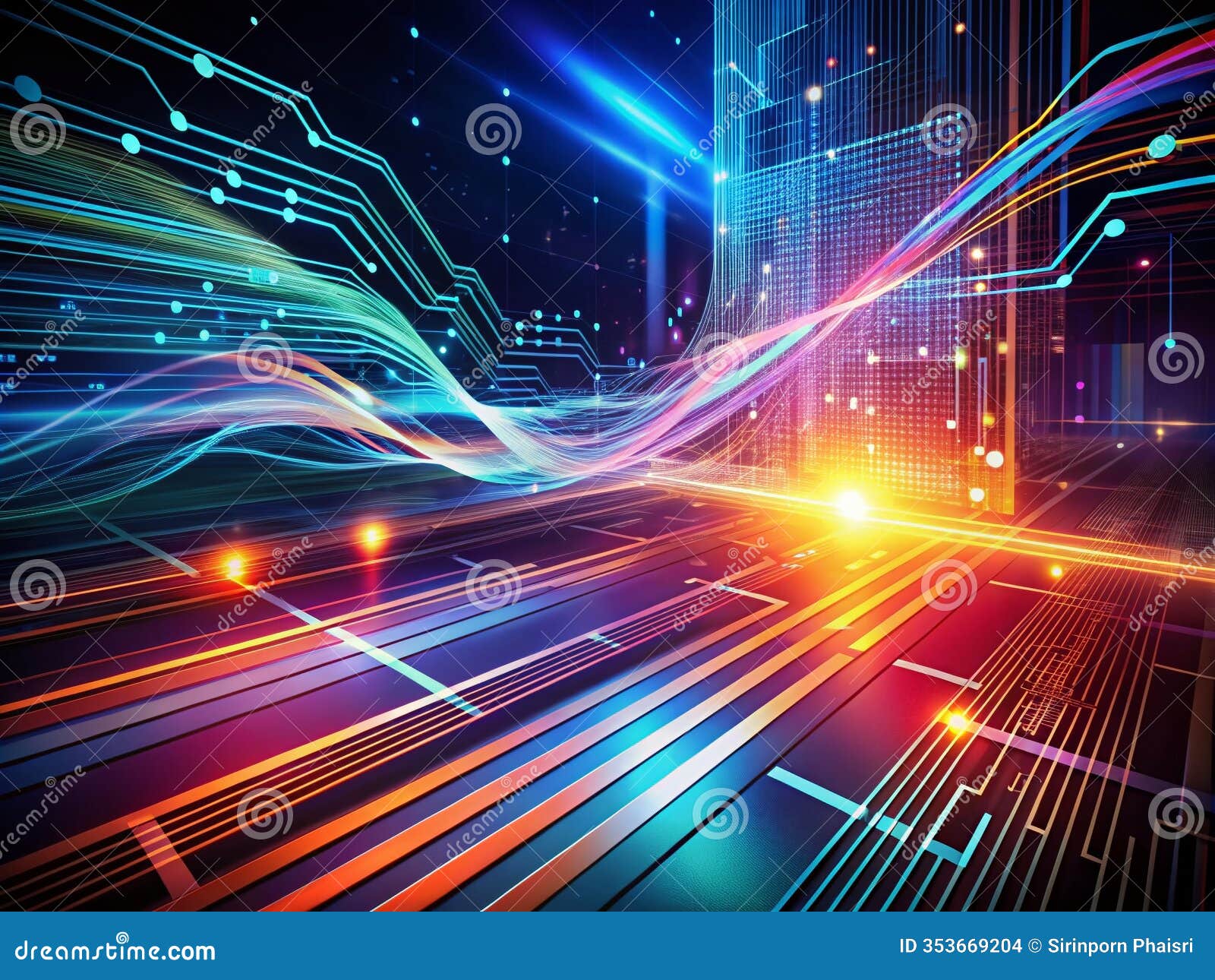 Visualizing Data Flow A Dynamic 3D Rendering Of Data Transfer Across A ...