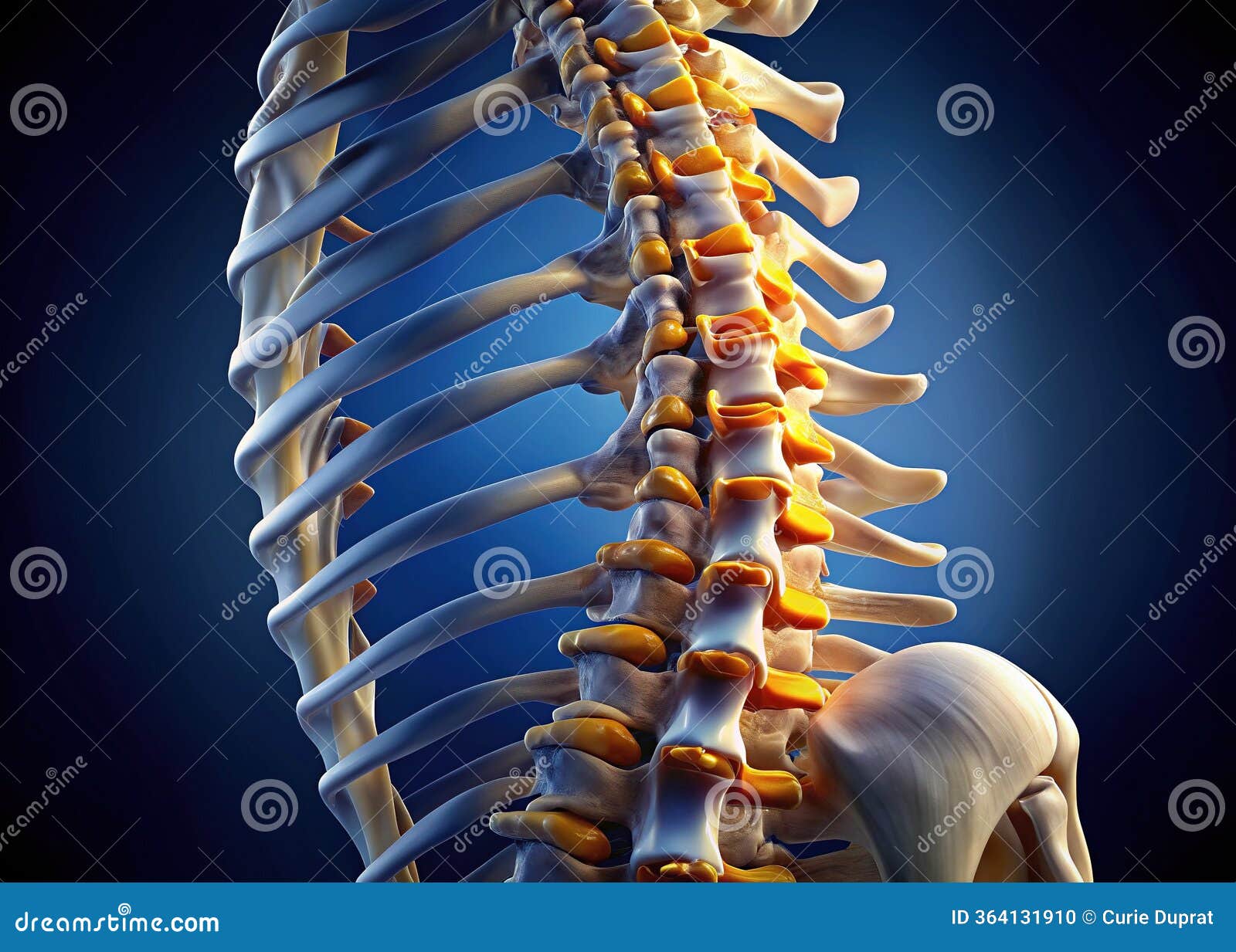 Spine Vertebrae Anatomy With Pain Inflammation And Spinal Problems ...