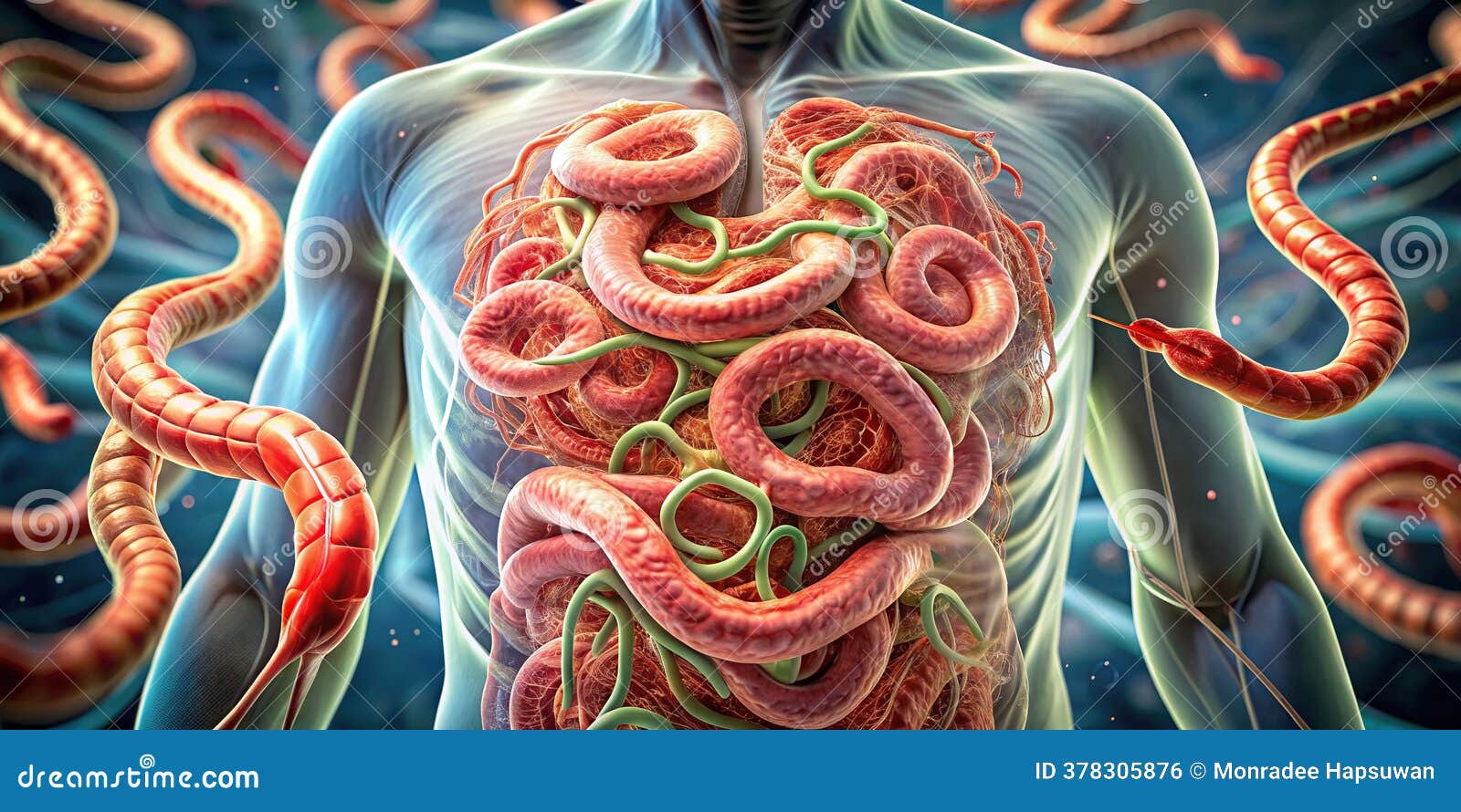 Ascariasis Parasites Vector Concept Seamless Minimal Pattern ...