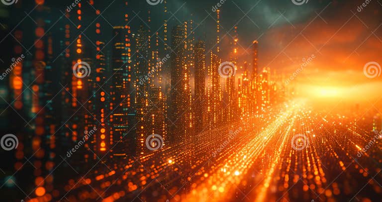 In this Captivating Digital Accounting Infographic Data Streams and Binary Codes Form the ...