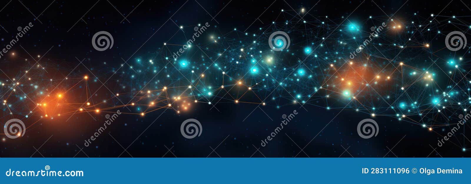 Captivating Digital Banner: Network Grids and Interconnected Lines and ...