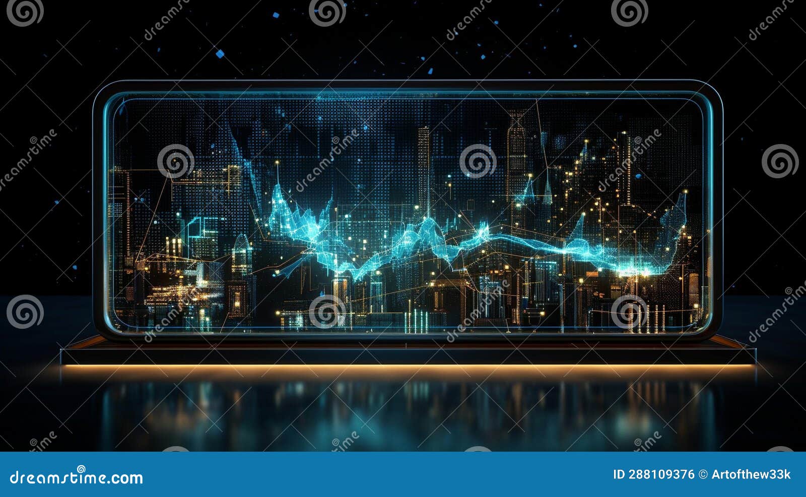 Futuristic Financial Analysis: Abstract Exploration Stock Illustration ...