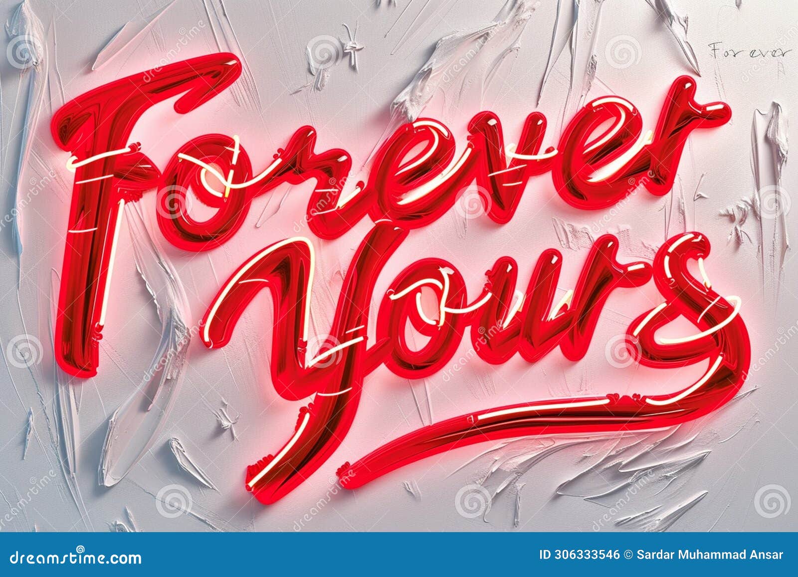 A Captivating Digital Neon Artwork, Depicting the Phrase "Forever Yours ...