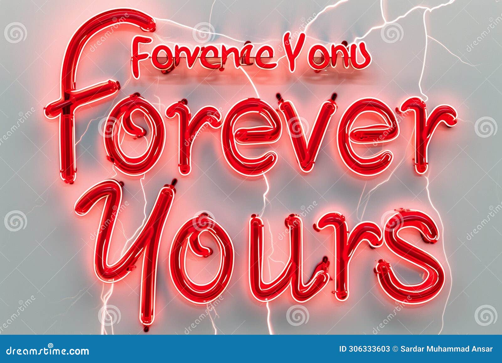 A Captivating Digital Neon Artwork, Depicting the Phrase Forever Yours ...