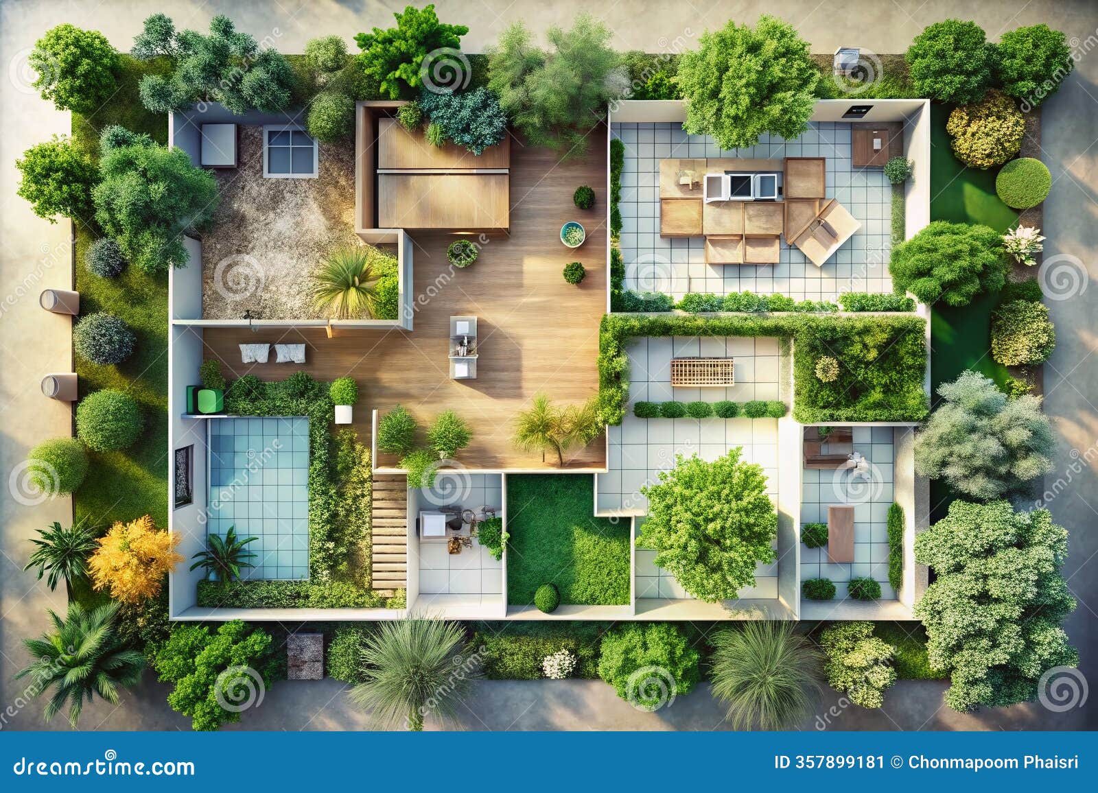 Architectural Visualization a Double Exposure Floor Plan Unveiling ...