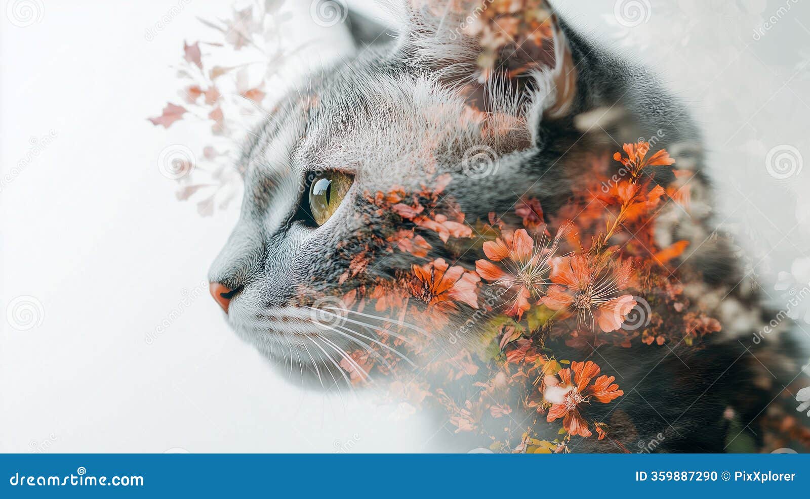 Captivating Double Exposure Art Featuring Silhouette Of Couple Holding ...