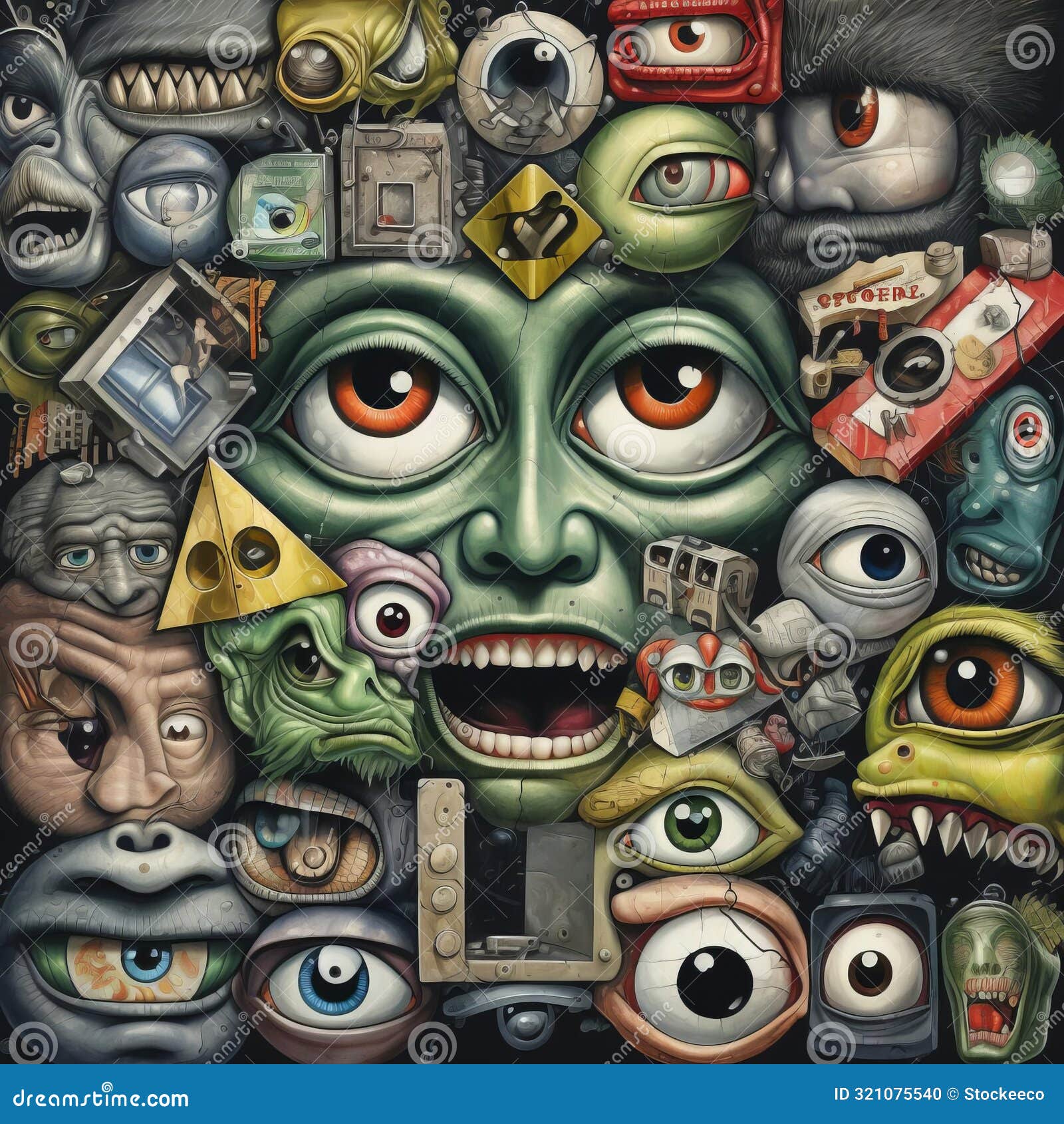 Psychedelic Waves: Vibrant Drawing Inspired by Quantum Art Stock ...