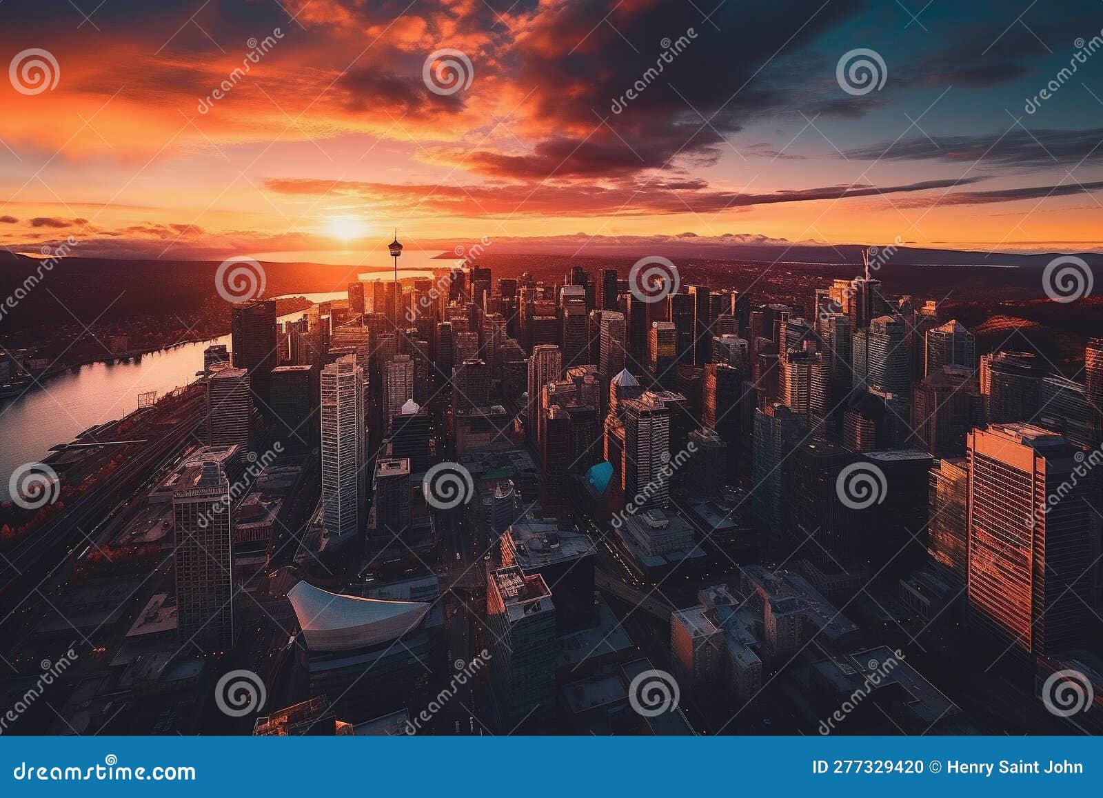 Captivating Drone Shots of Diverse Urban Skylines Stock Illustration ...