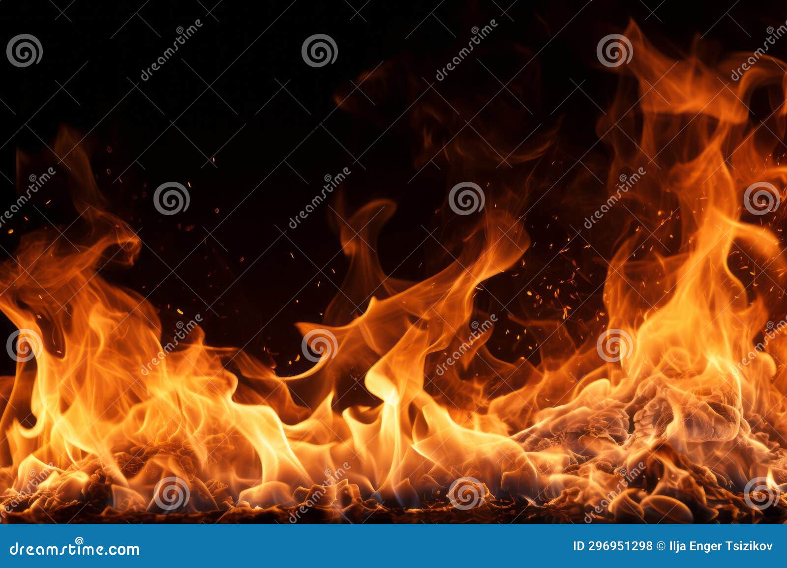 Captivating and Dynamic Fire Flames Gracefully Flickering Against a ...