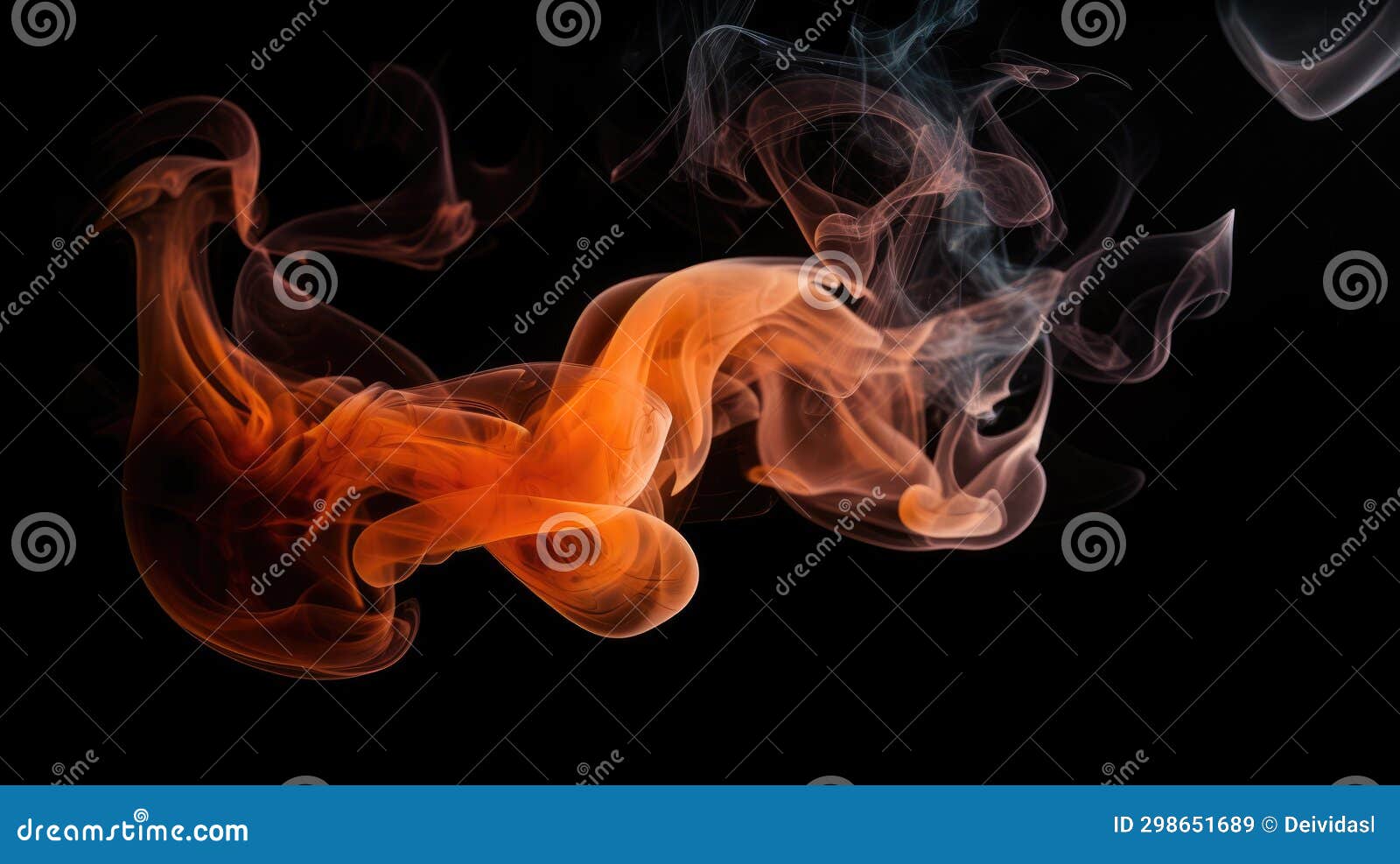 Fiery Dance: the Intertwining of Flame and Smoke Stock Illustration ...