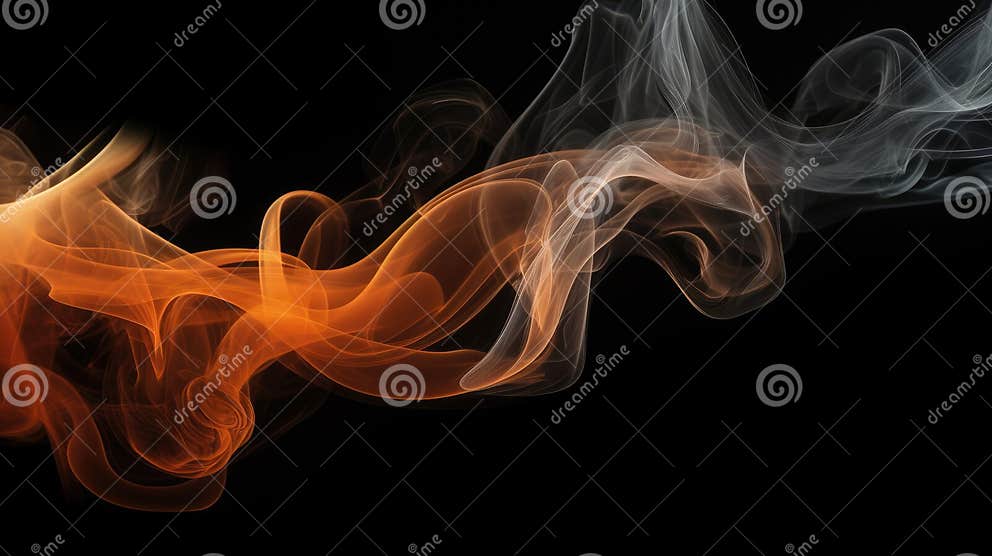 Fiery Dance: the Intertwining of Flame and Smoke Stock Illustration ...