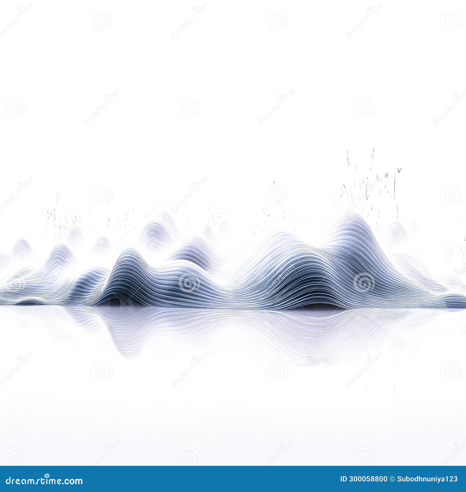 Abstract Art Illustration with a Modern Flowing Wave Pattern on a White ...