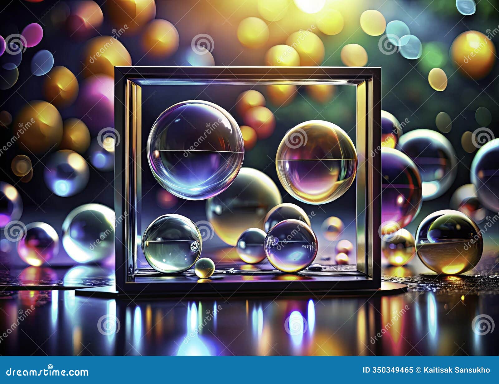 Captivating Glassmorphism Illustration Template Floating Spheres and ...