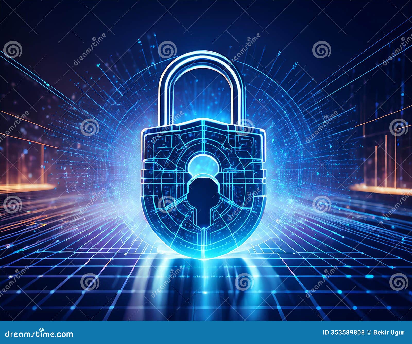 Unlocking Digital Secrets: Futuristic Abstract Illustration of Privacy ...