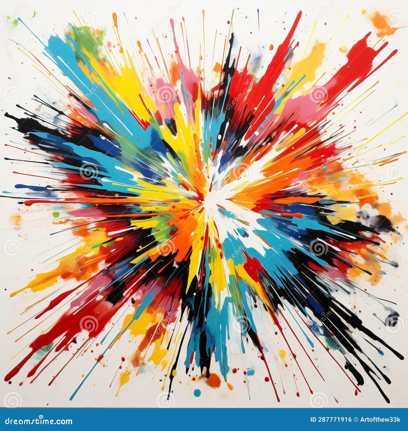 Vibrant Burst: Abstract Explosion in Acrylic Paints Stock Illustration ...