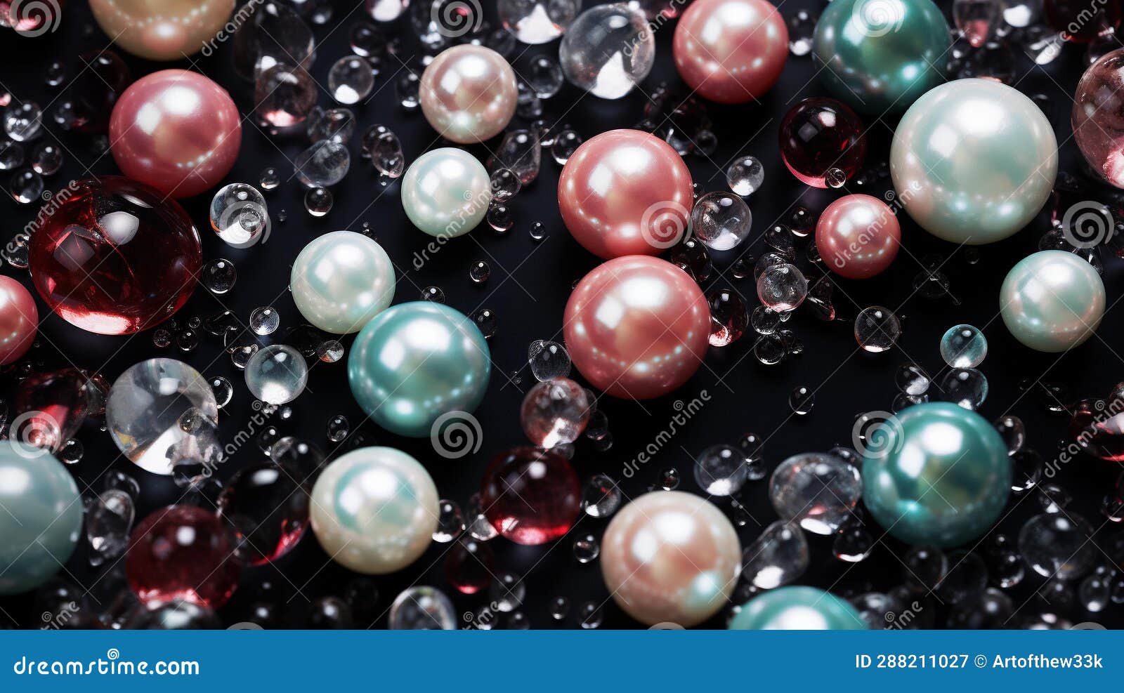 Luxurious Pearl and Gemstone Abstract: Opulent Elegance in Scattered ...