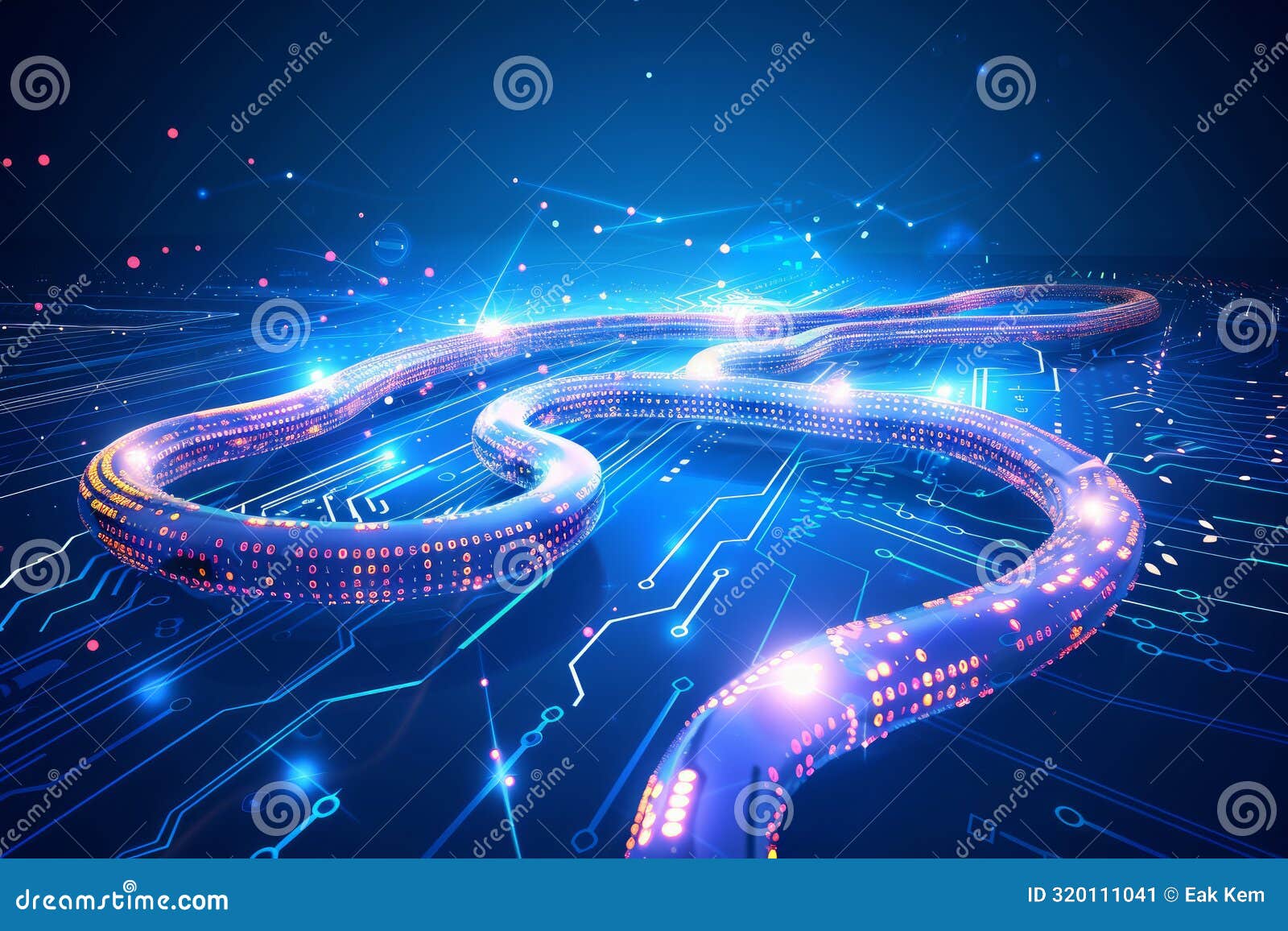 Captivating High Tech Network Visualization Glowing Circuitry and ...