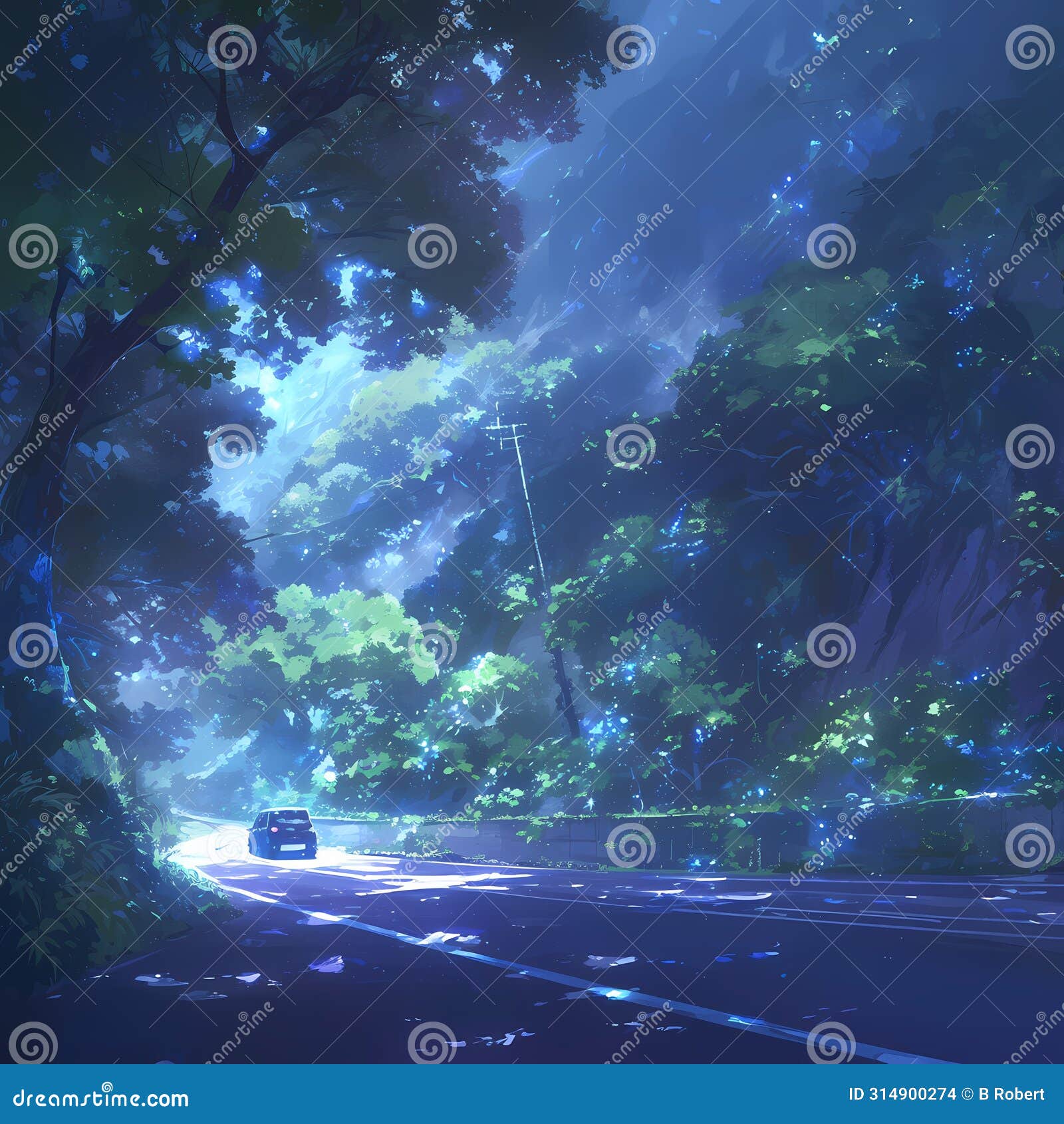 Ethereal Enchanted Highway Illustration Stock Illustration ...