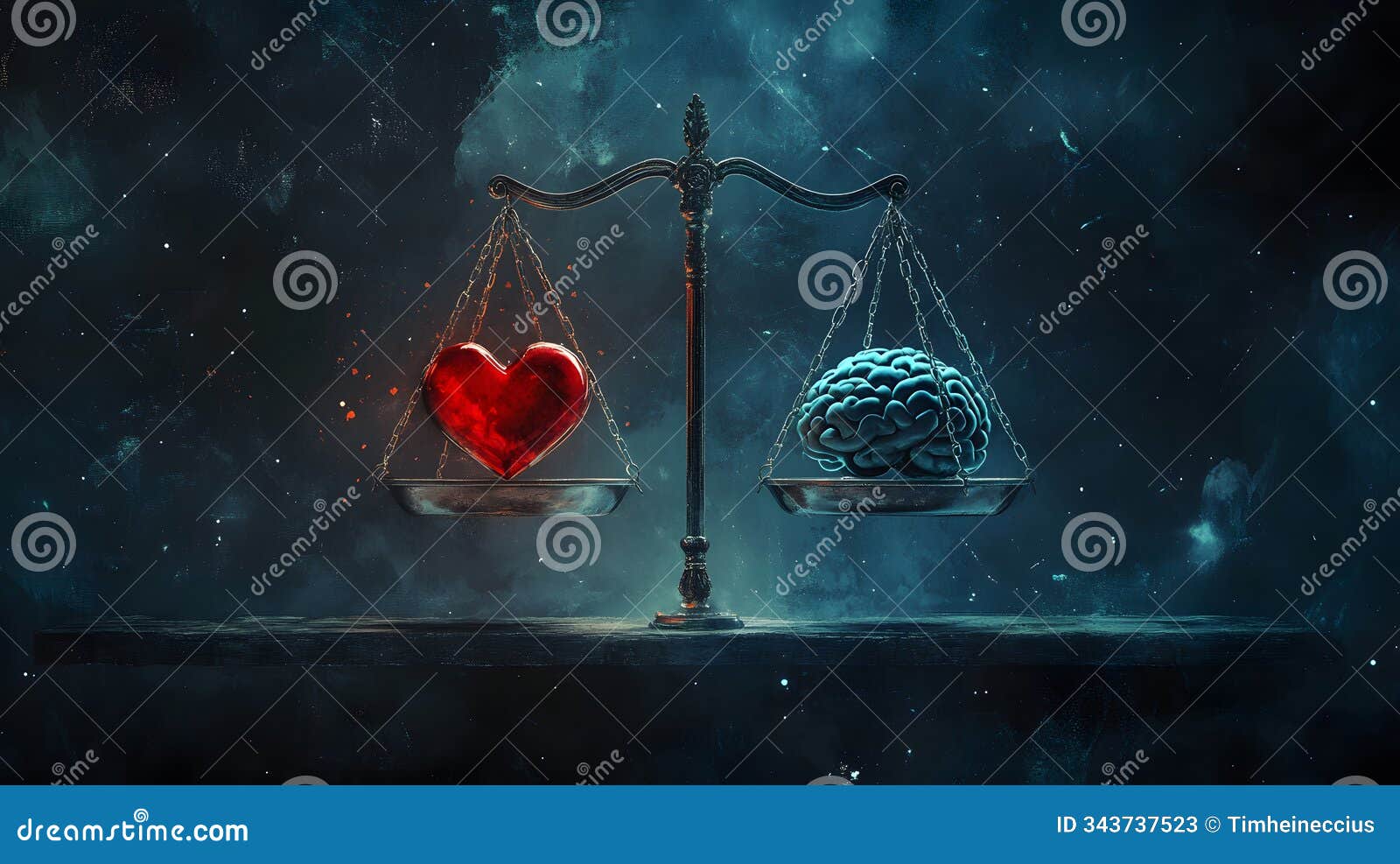 Heart Vs. Brain Balance Symbolizing National Conscience Awareness Stock ...