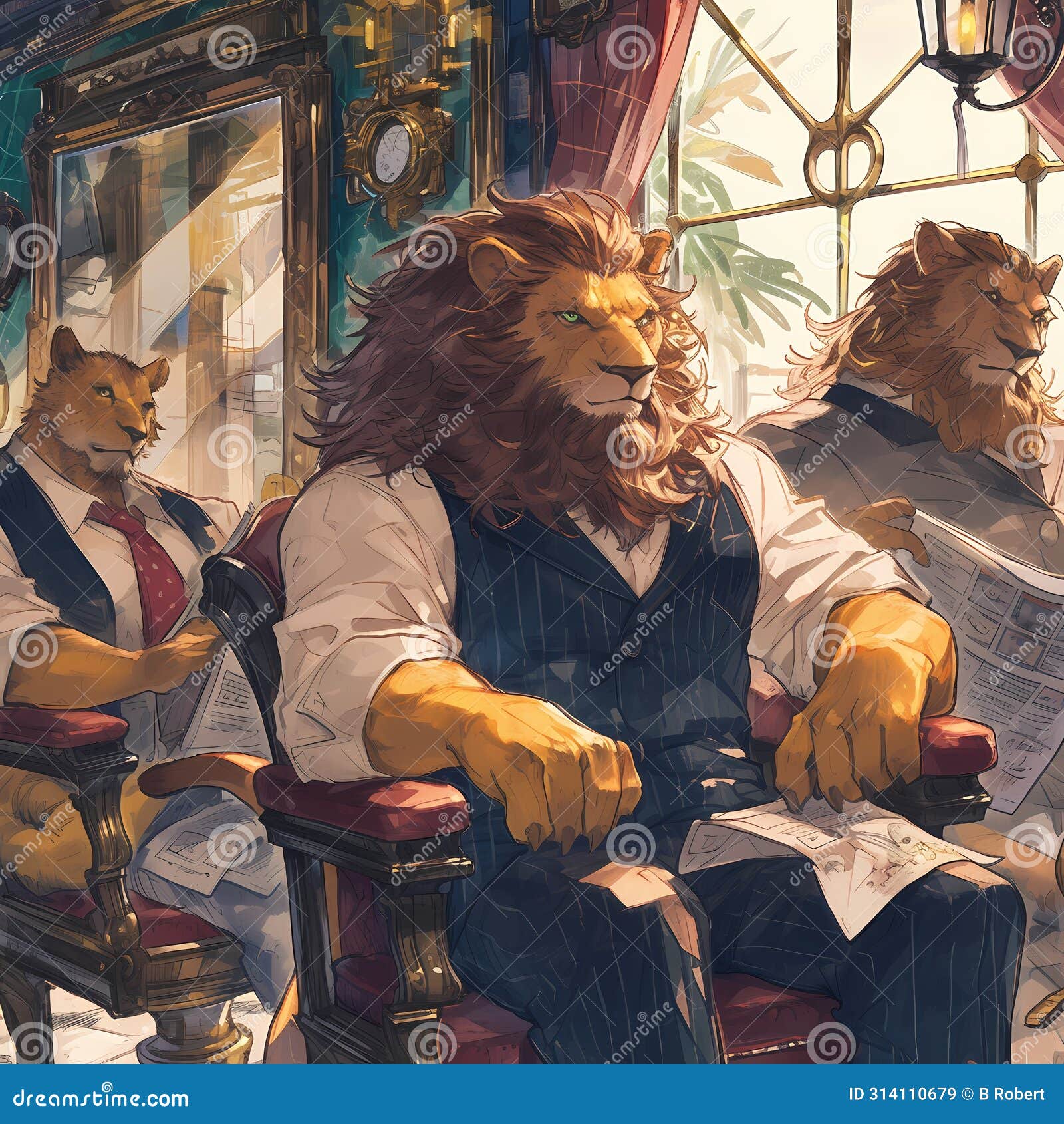 Distinguished Seated Woman Cheers Raising Her Arms-- Cartoon Vector ...